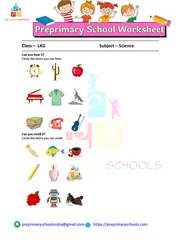 Sense Of Hearing Smelling Kindergarten Worksheet Sense Of Hearing Smelling Kindergarten Worksheet